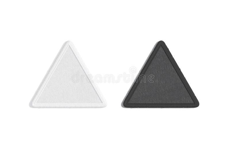 Blank Black and White Triangle Embroidered Patch Mockup, Top View Stock ...