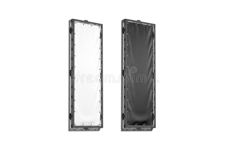 Blank Black and White Vertical Stretching Banner Grip Frame Mockup ...