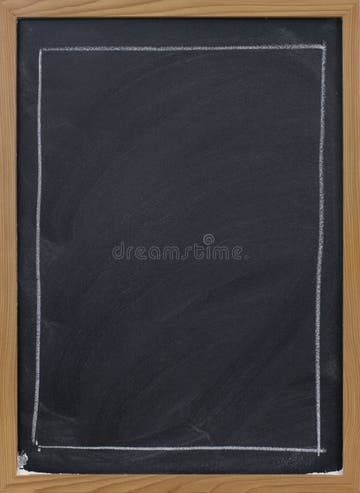 Blank Blackboard with Large Rectangle Stock Image - Image of wood ...