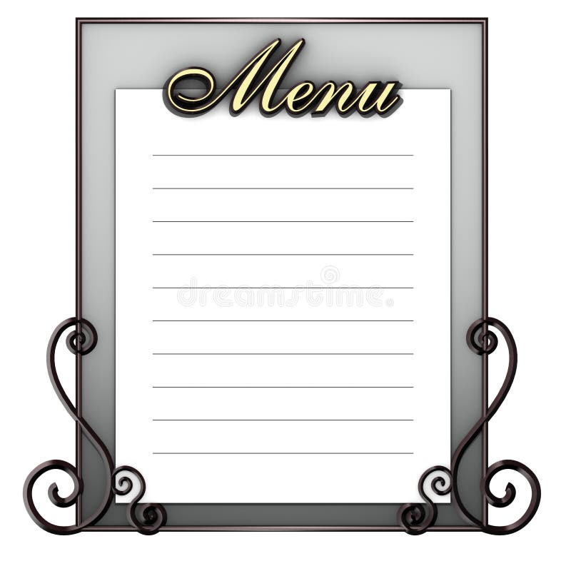 Blank blackboard menu stock illustration. Illustration of lunch - 14038239