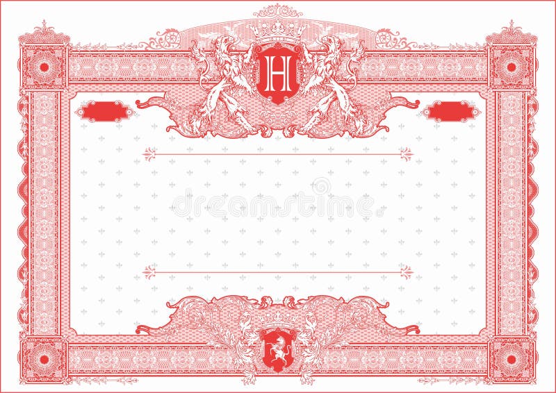 Horizontal Blank for Creating Certificates and Diplomas in Red Colors ... Horizontal Blank for Creating Certificates and Diplomas in Red Colors ...