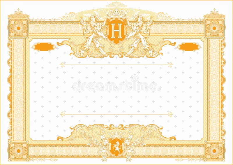Horizontal Blank for Creating Certificates and Diplomas in Gold Tones ... Horizontal Blank for Creating Certificates and Diplomas in Gold Tones ...