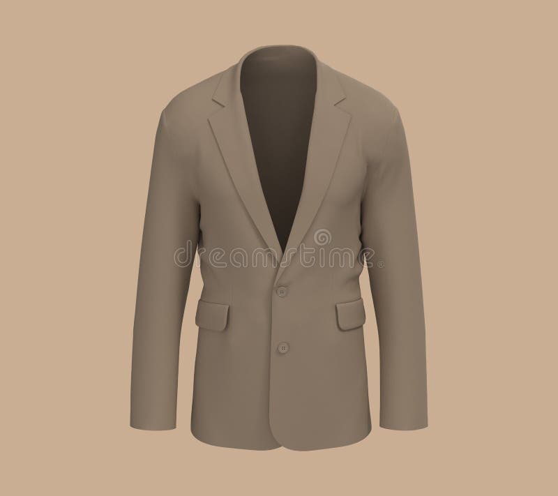 Blank Blazer Mockup Isolated on Blue. Front View Stock Illustration ...