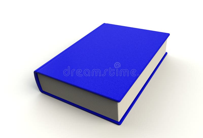 Blank Blue Book Cover on White Background Stock Illustration ...
