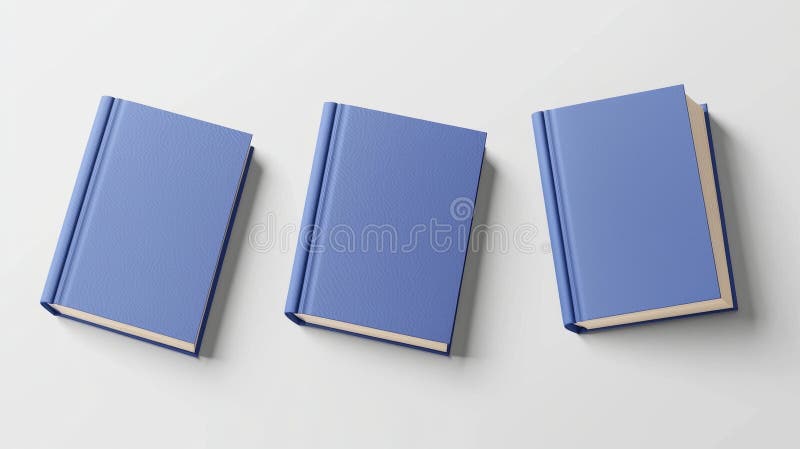 Blank Blue Book or Notepad Mockups in 3D with Different Views and a ...