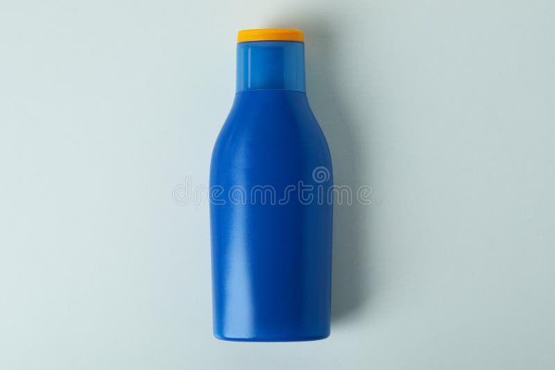 Blank Blue Bottle of Sunscreen on White Background Stock Image - Image ...