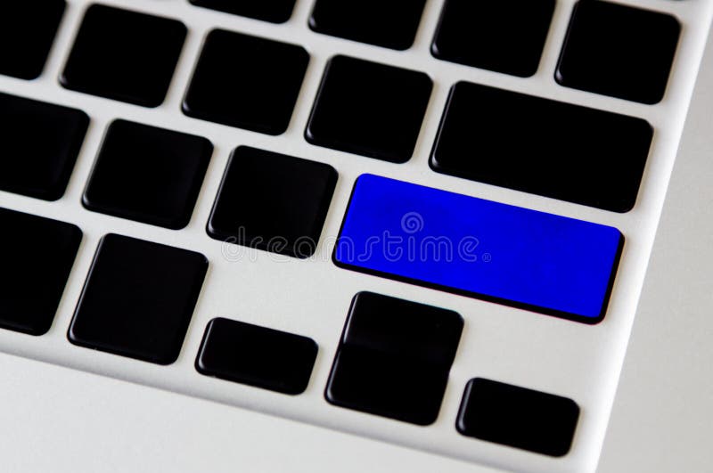 Blank Blue Button on Black Computer Keypad Stock Image - Image of ...