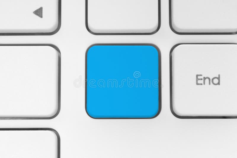 Blank Blue Button on the Keyboard Stock Image - Image of highlight ...