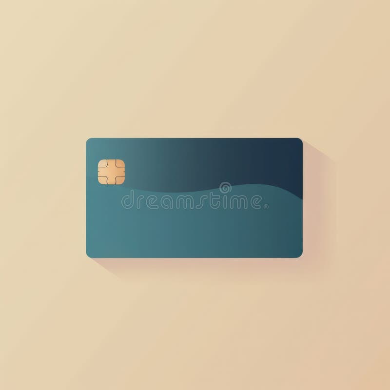 Blank Blue Credit Card with Microchip on Beige, Copy Space, Created ...