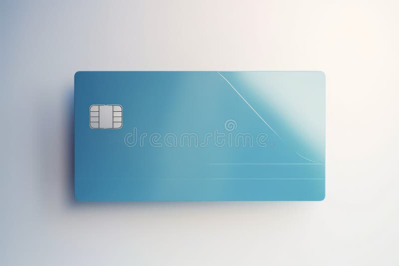 Blank Blue Credit Card with Microchip on Blue, Copy Space, Created ...