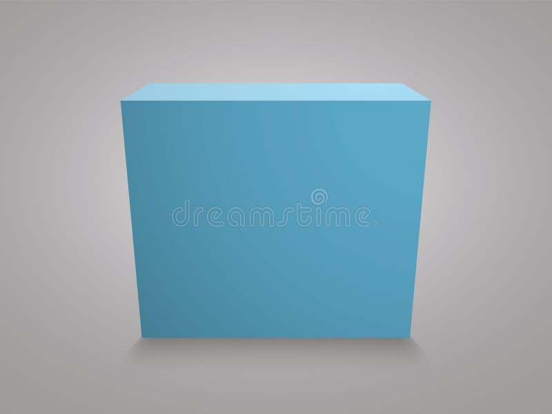 Blank Blue Cube on White Background, 3d Box Template Stock Vector ...