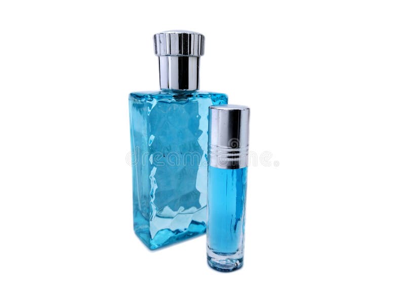 Blank Blue Glass Perfume Bottle Stock Image - Image of care, blank ...