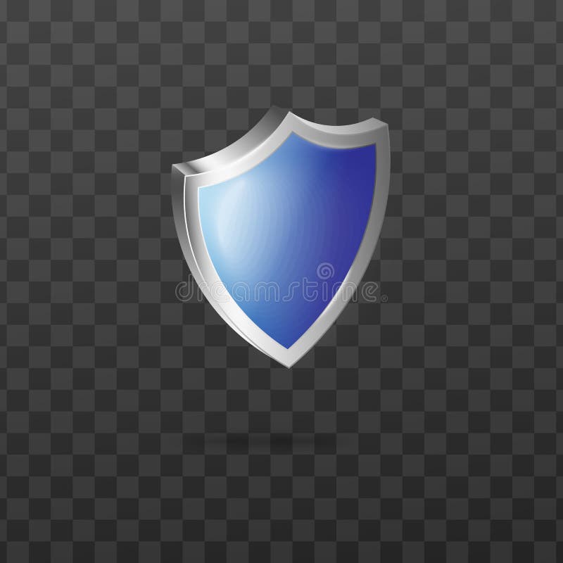 Blank Blue Glass Security Guard Shield with Silver Frame a Vector 3d ...