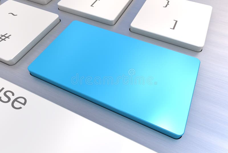 Blue 3d keyboard stock illustration. Illustration of close - 2215350
