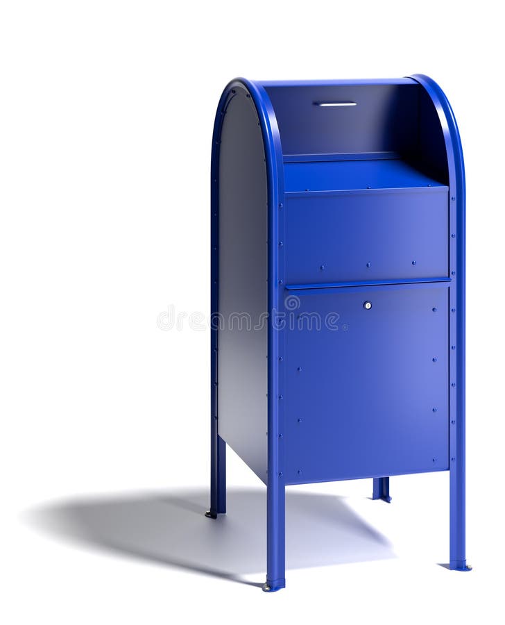 Blank Blue Mailbox in the Style of the United States Postal Services ...
