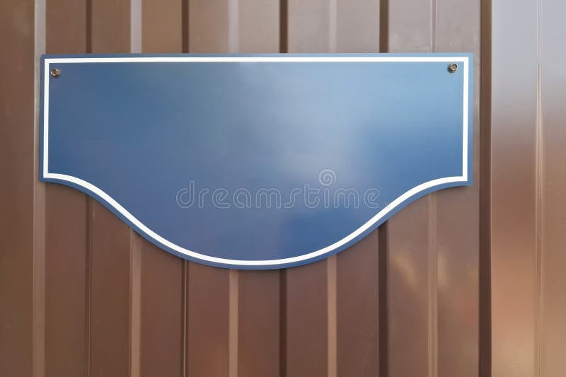 Blank Blue Metal Sign Brown Corrugated Panel Background Stock Photos ...