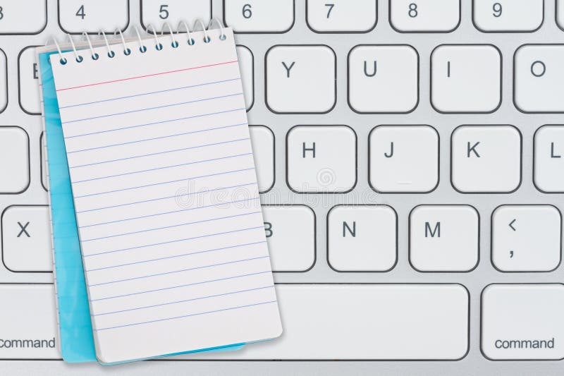 Blue Notepad and Blue Pen on a White Background Stock Image - Image of ...