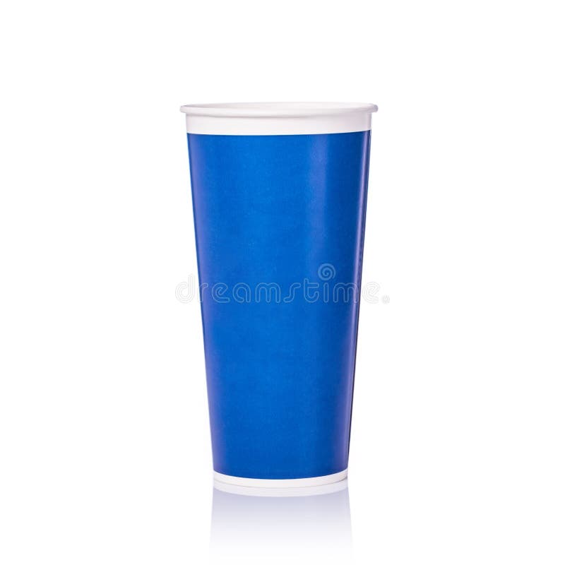 Blank Blue Paper Cup for Soft Drink or Coffee. Studio Shot Isolated on ...