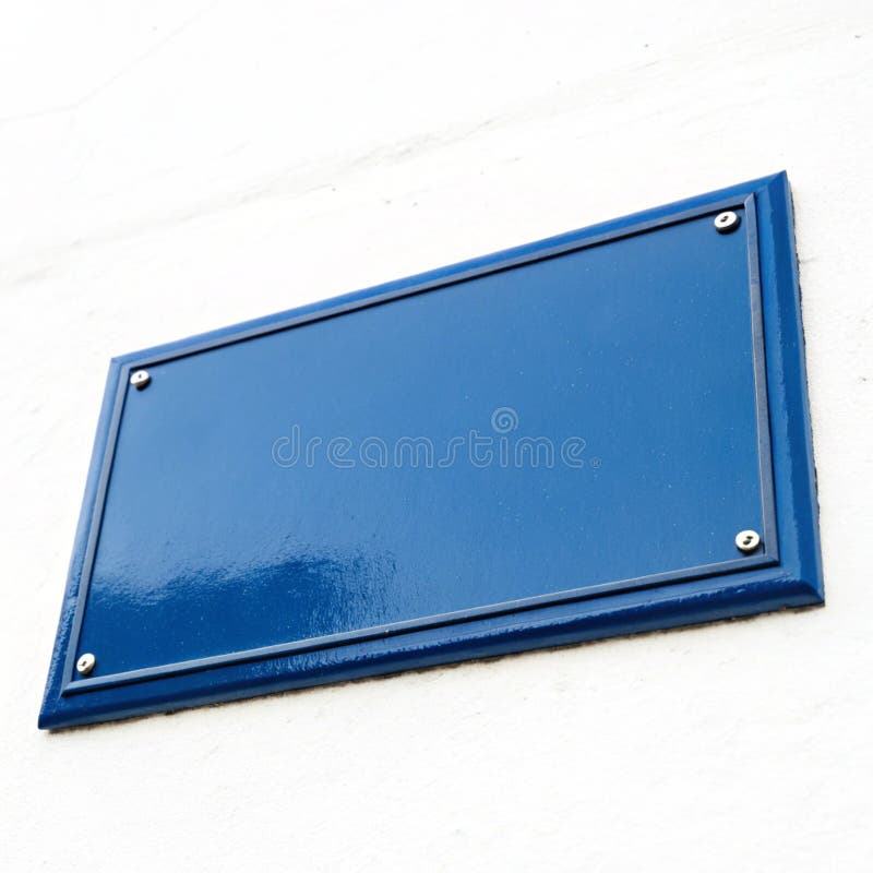 Blank Blue Plaque Isolated on White Background Stock Illustration ...