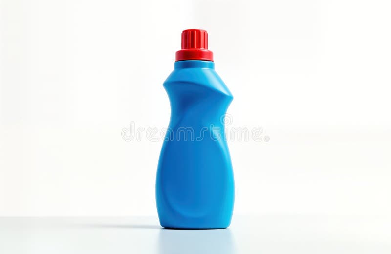 Blank Blue Plastic Detergent Bottle with Red Cap on White Background ...