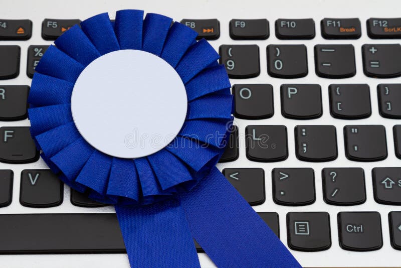 Blue Ribbon First Prize stock vector. Illustration of achievement - 6629195