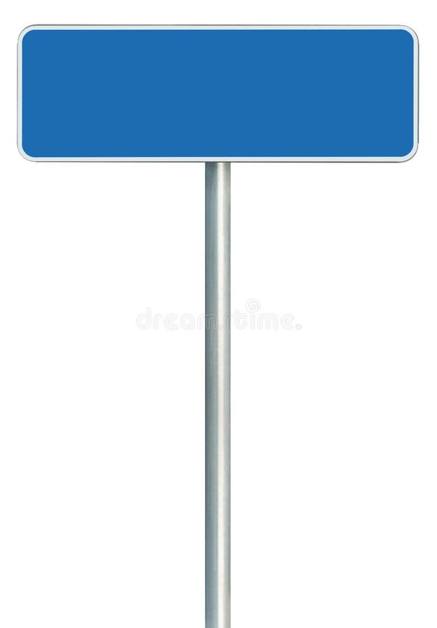 Blank Blue Road Sign Isolated, Large White Frame Framed Roadside ...