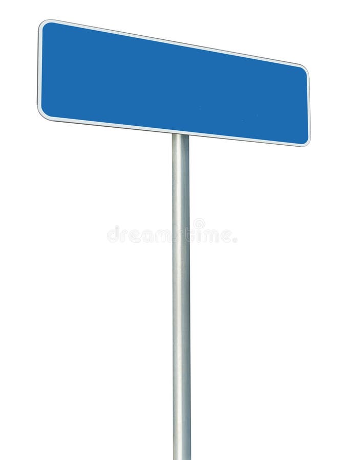 Blank Blue Road Sign Isolated, Large White Frame Framed Roadside ...