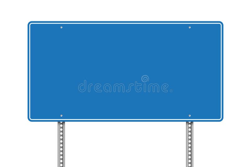 Blank Blue Road Sign Mockup Stock Vector - Illustration of space ...