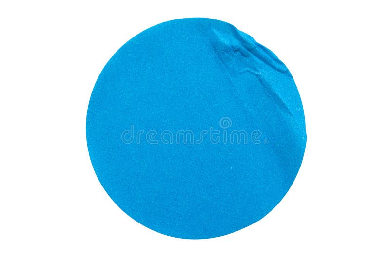 Blank Blue Round Adhesive Paper Sticker Label Isolated on White ...