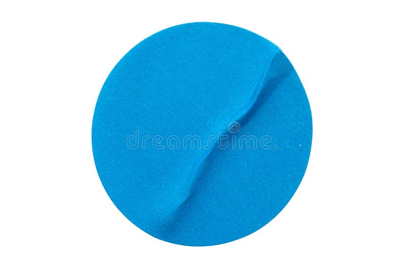 Blank Blue Round Adhesive Paper Sticker Label Isolated on White ...