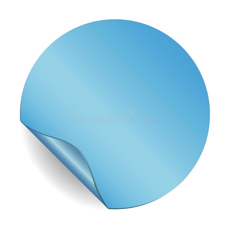 Blank Blue Round Sticker with Curled Up Side Stock Vector ...