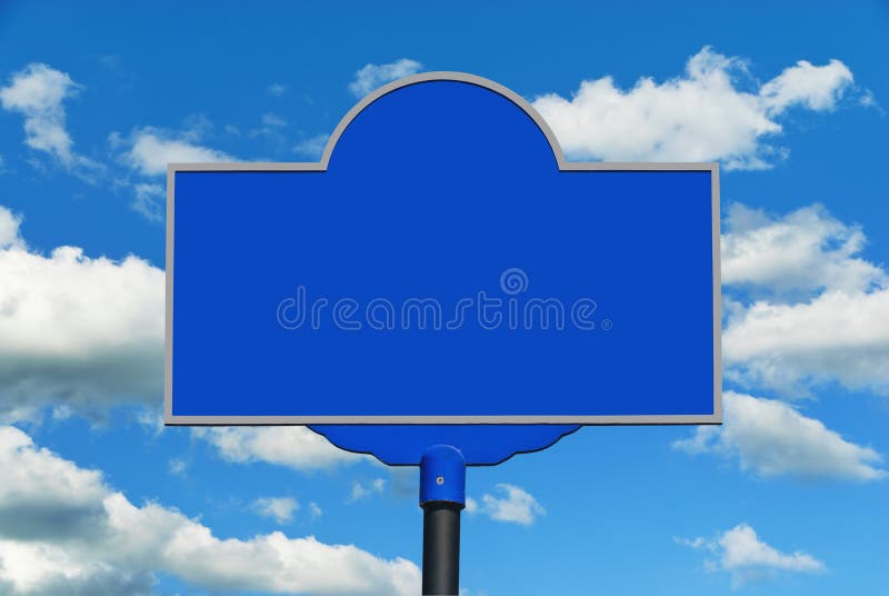 Blank Blue Sign stock image. Image of display, clouds - 16533959