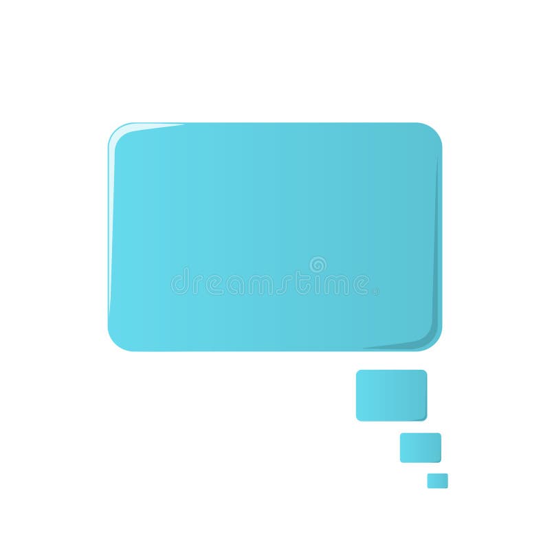 Blank Blue Speech Bubble Icon on White Background. Vector Illustration ...