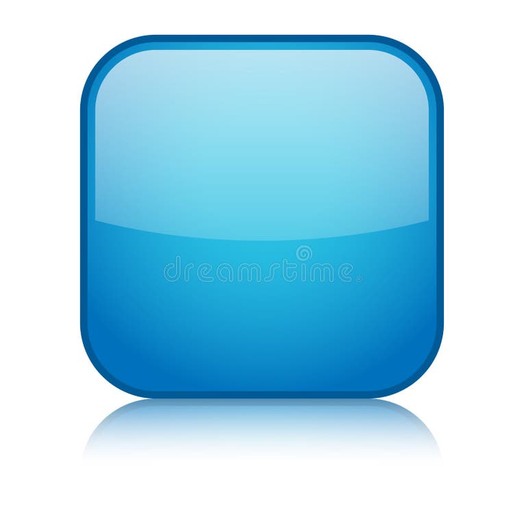Blank Square Vector Web Button with Reflection Stock Vector ...