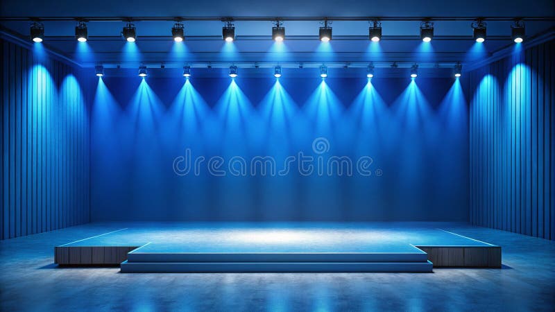 Blank Blue Stage Background Versatile Visuals for Presentations ...