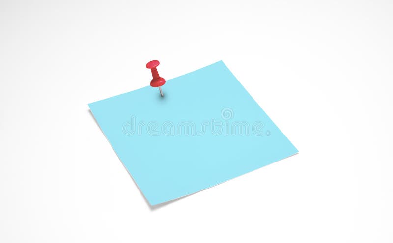 Blank Blue Sticky Note with Thumbtack. Blank Note, Red Pin Stock Photo ...