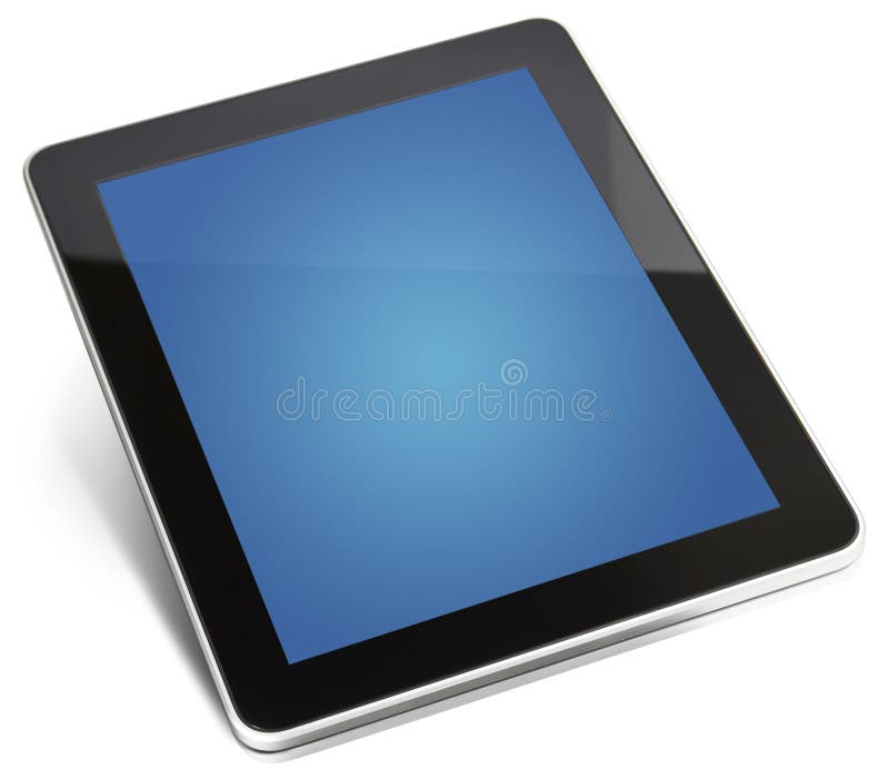 Blank Tablet Screen Isolated on White Stock Image - Image of hold ...