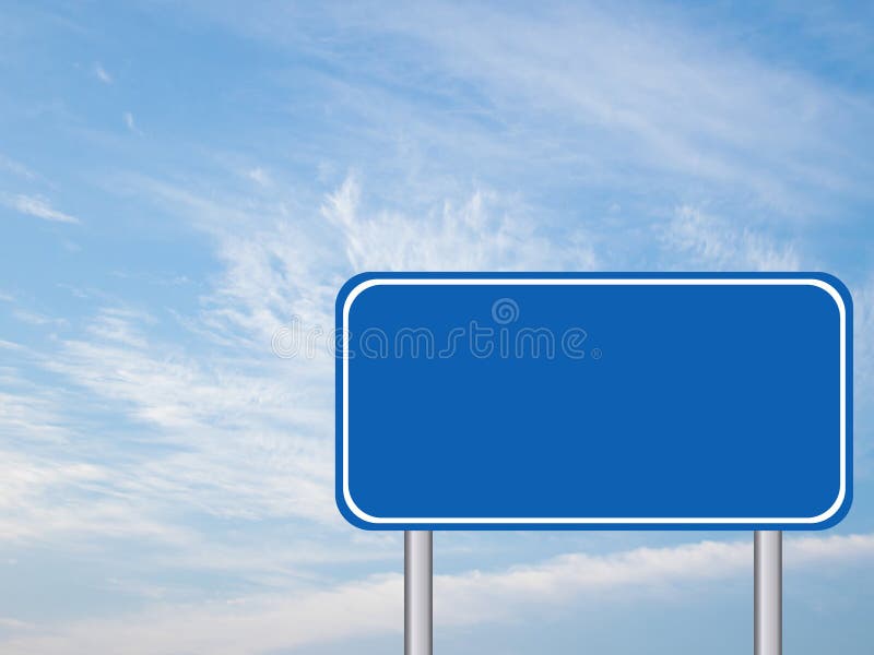 Blank Blue Transportation Sign with the Blue Sky Stock Photo - Image of ...