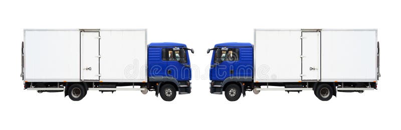 Blank Blue Two Truck Isolated on a White Background, Truck Used for ...