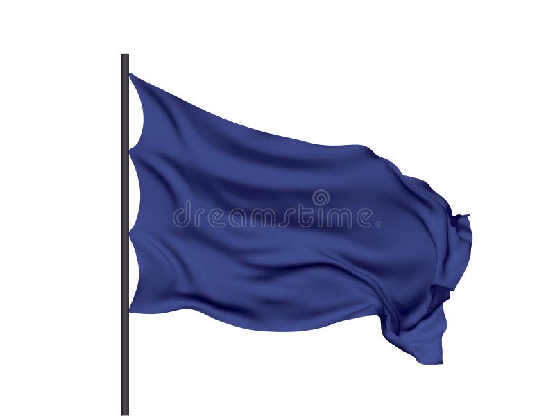 Blank Blue Waving Flag. Vector Illustration Stock Vector - Illustration ...
