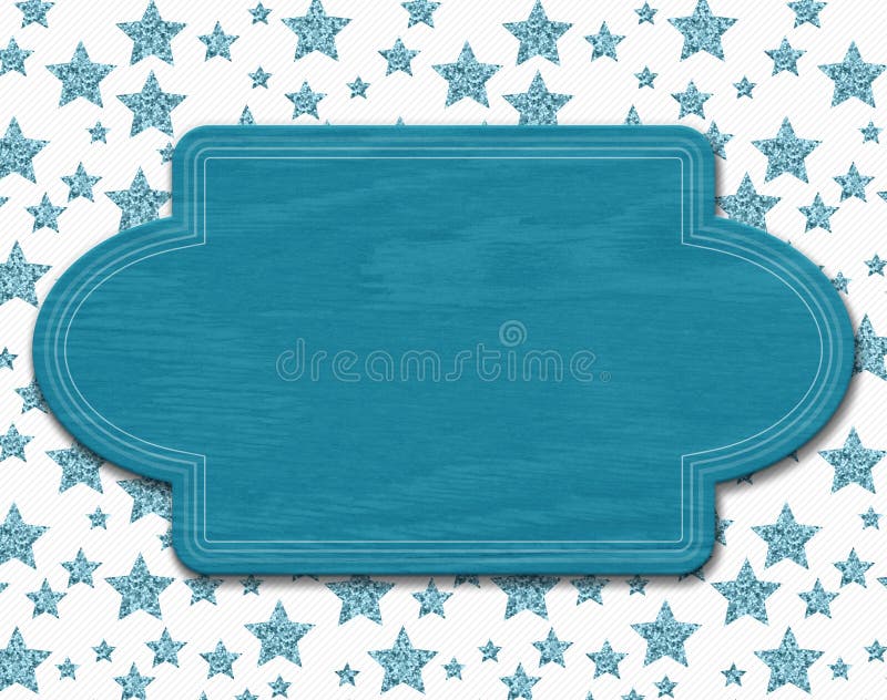 Blank Blue Wood Sign on Blue Star Stock Illustration - Illustration of ...
