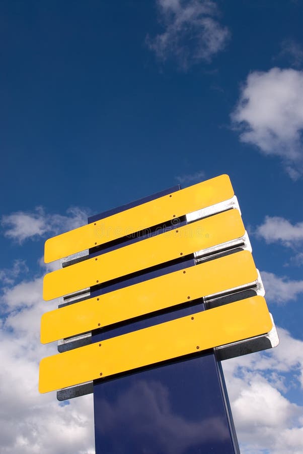 Blank Blue and Yellow Sign stock image. Image of roadside - 7958941