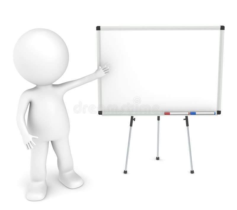 3d Small People with Empty Board Stock Illustration - Illustration of ...