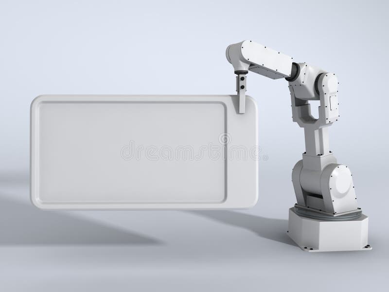 Blank board with robot stock illustration. Illustration of render - 9283666