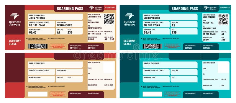 Logo Airlines & Blank Boarding Pass Stock Vector - Illustration of card ...