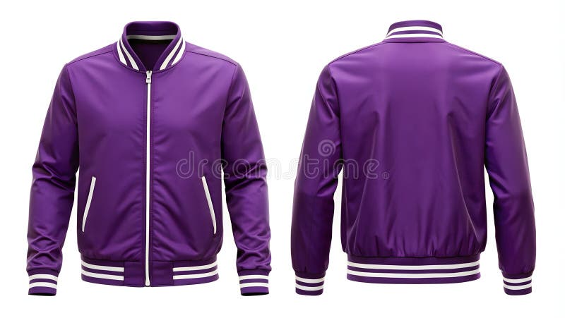 A Blank Bomber Purple Jacket To Mockup Design Stock Illustration ...
