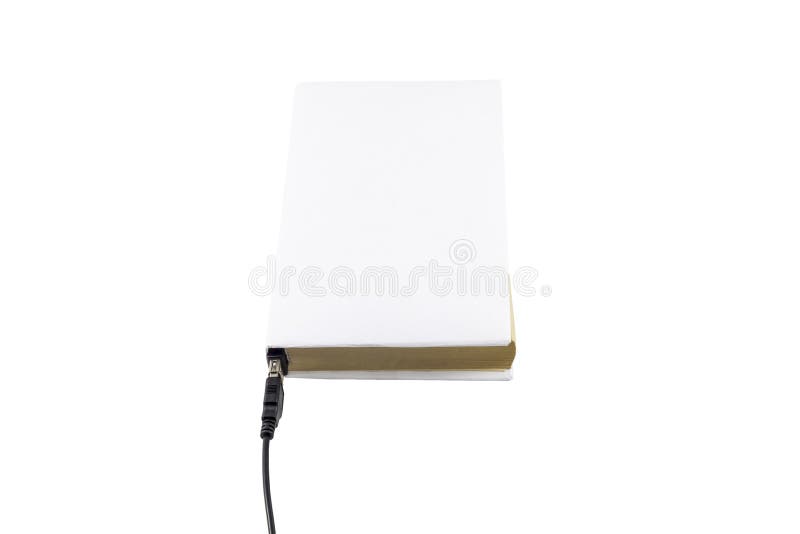 Blank Book Connected To USB Stock Photo - Image of charger, document ...