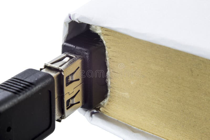 Blank Book Connected To USB Stock Photo - Image of isolated, knowledge ...
