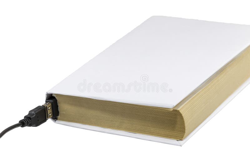 Blank Book Connected To USB Stock Image - Image of data, device: 89145621
