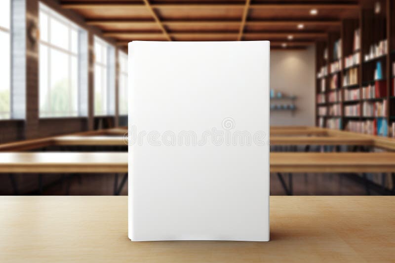 A Blank Book Cover in a Mock Up Library Stock Illustration ...